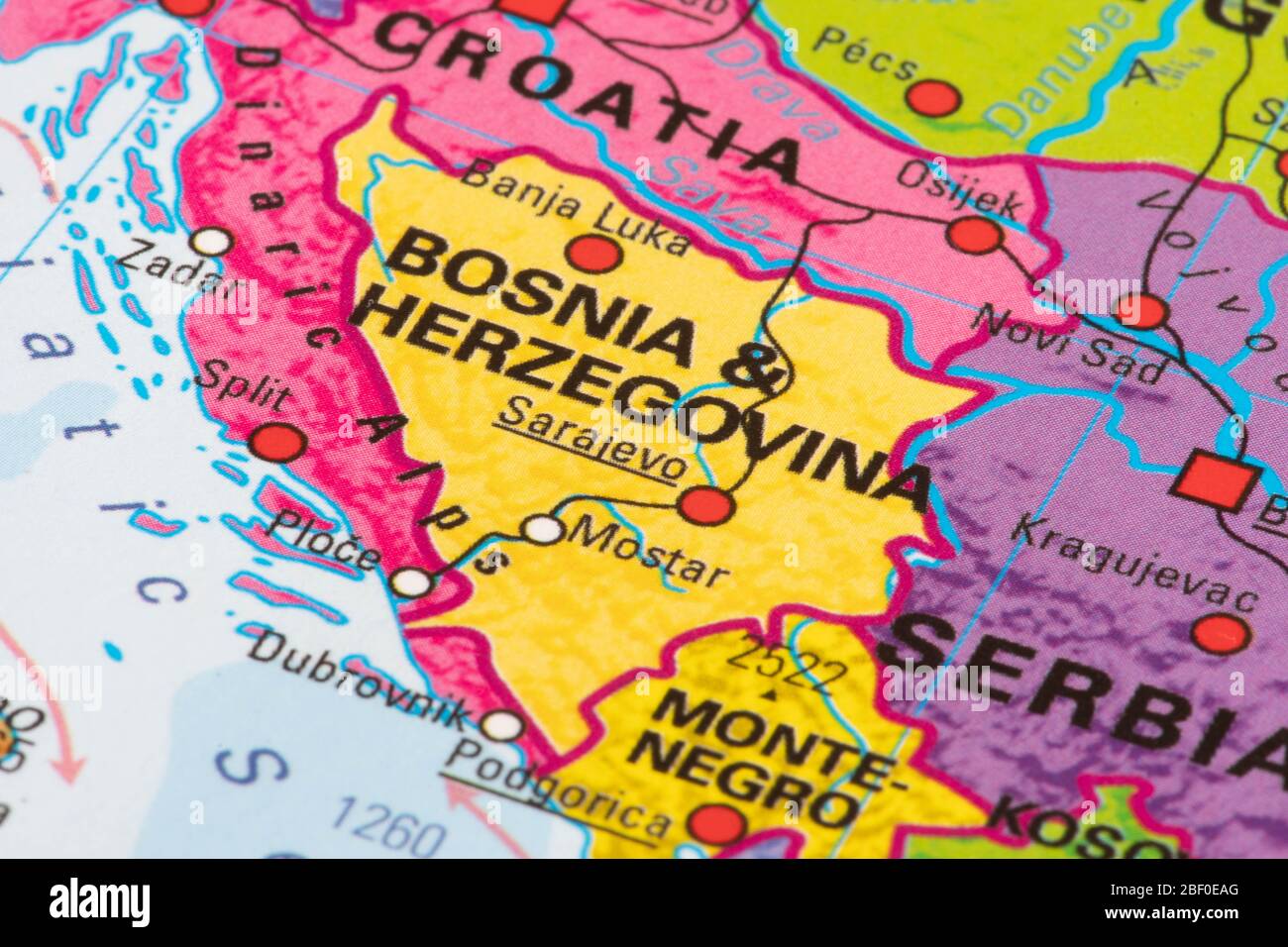 Map of sarajevo hi-res stock photography and images - Alamy