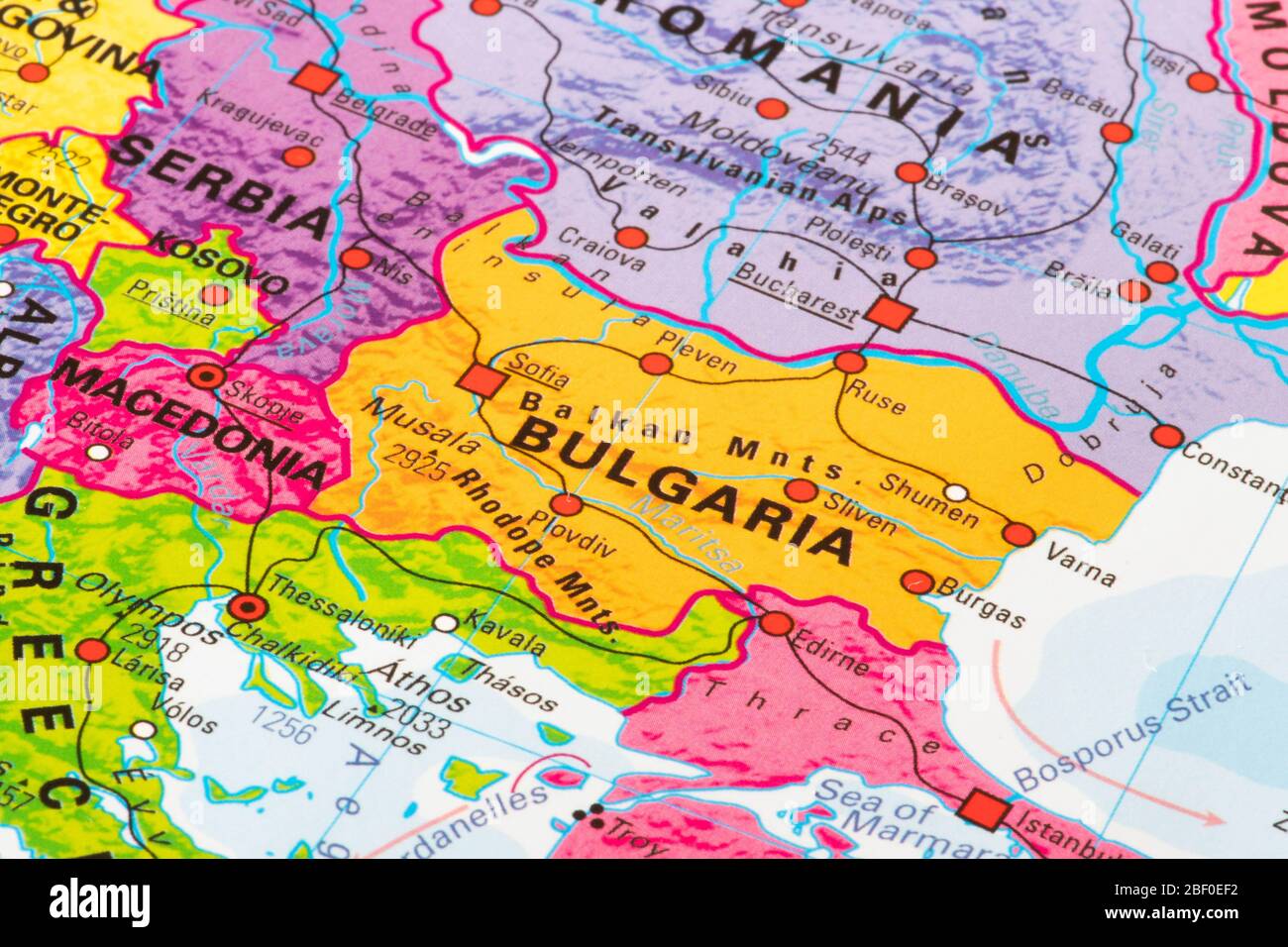 Europe, map of Bulgaria Stock Photo - Alamy