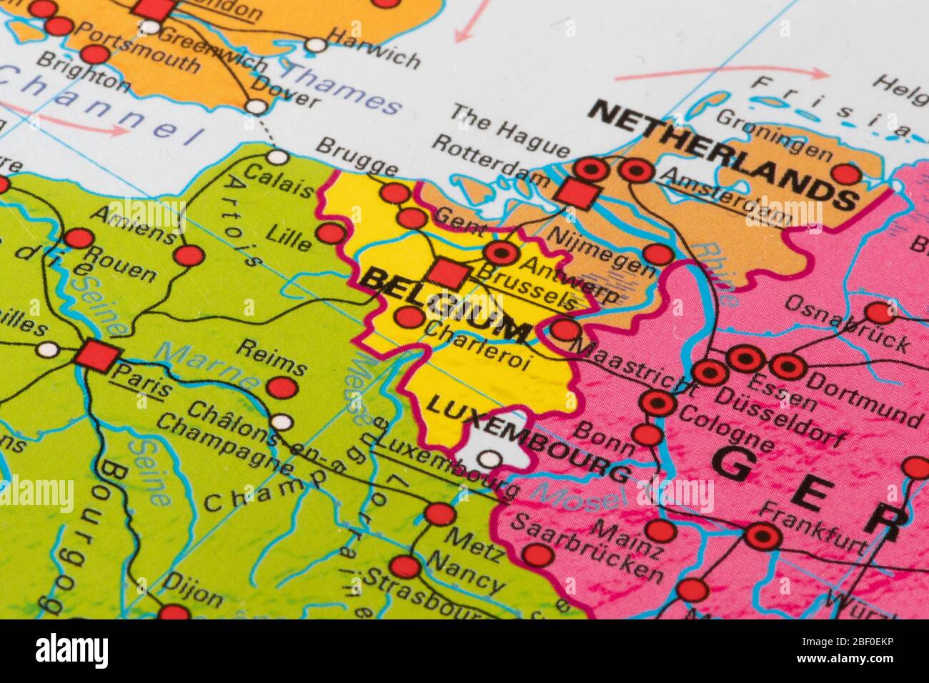 Europe, map of Belgium Stock Photo - Alamy