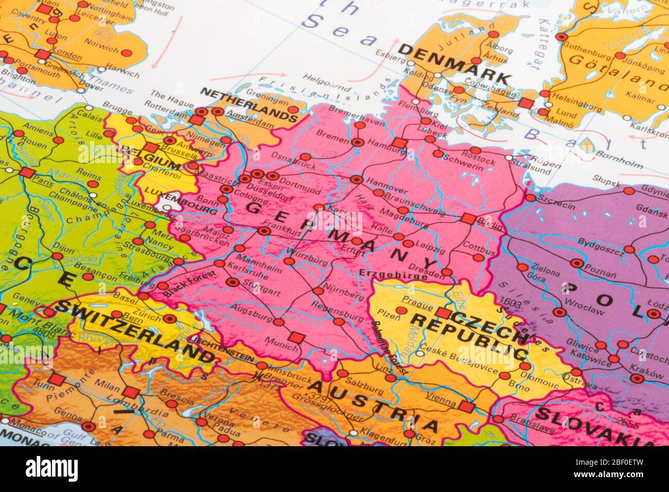 Europe, map of Germany Stock Photo - Alamy