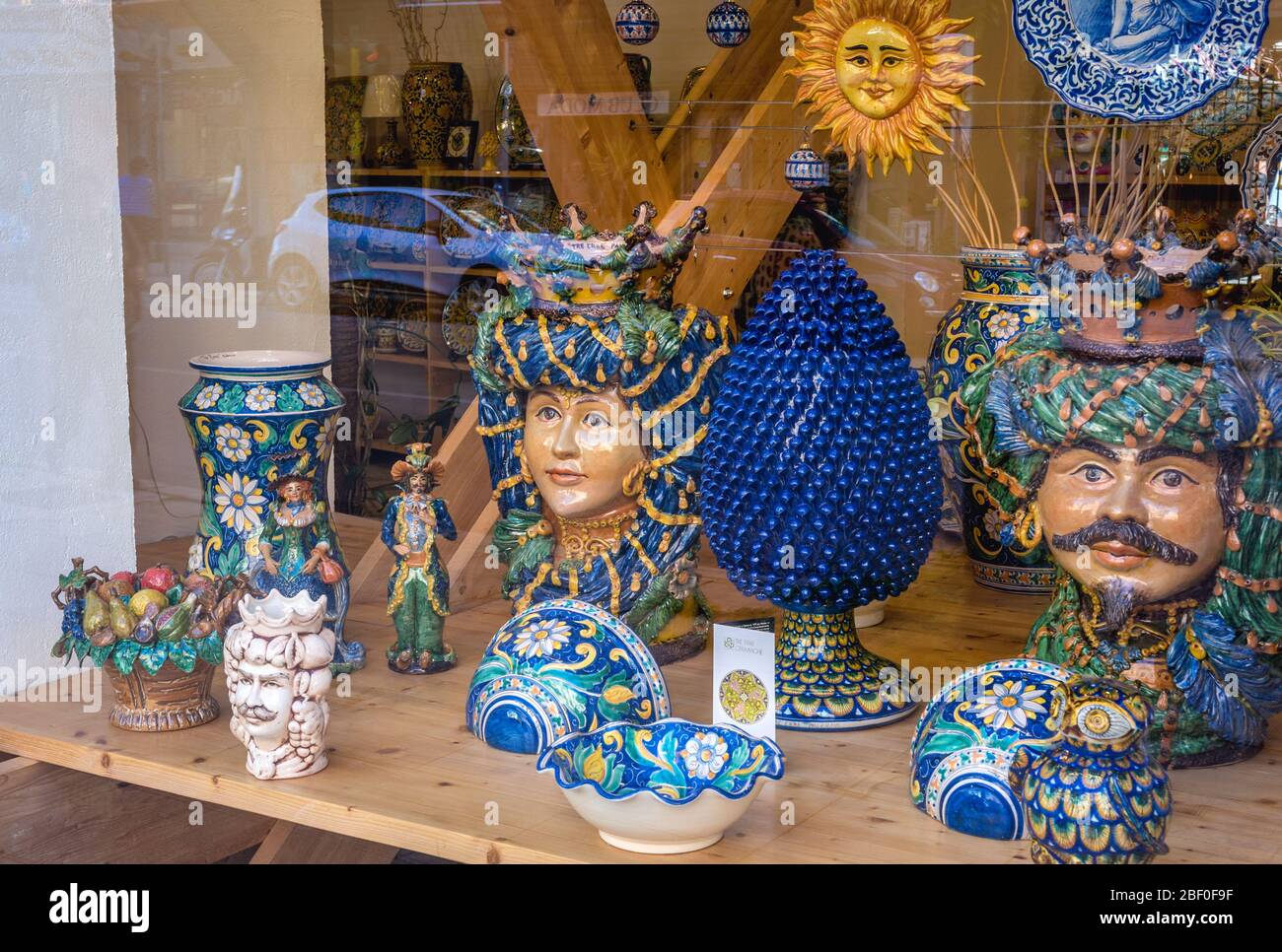 Moorish Heads in shop in Palermo city of Southern Italy, the capital of ...