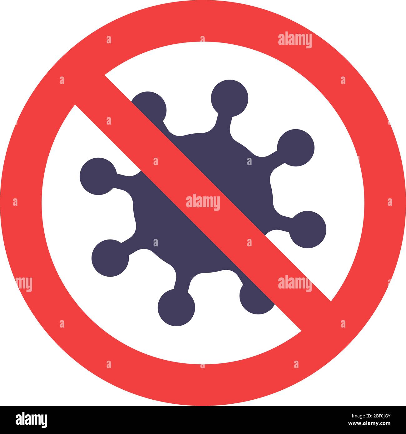 Stop virus flat icon. SARS-CoV-2 novel coronavirus prevention vector ...