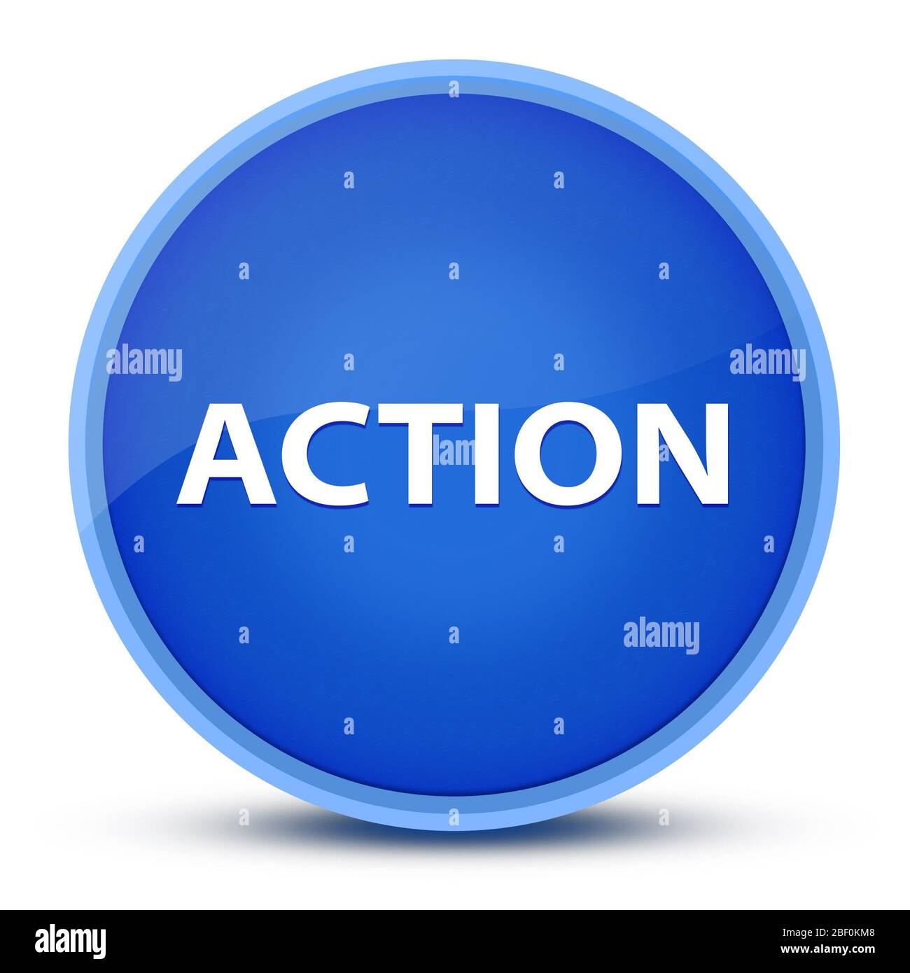Action isolated on special blue round button abstract illustration ...
