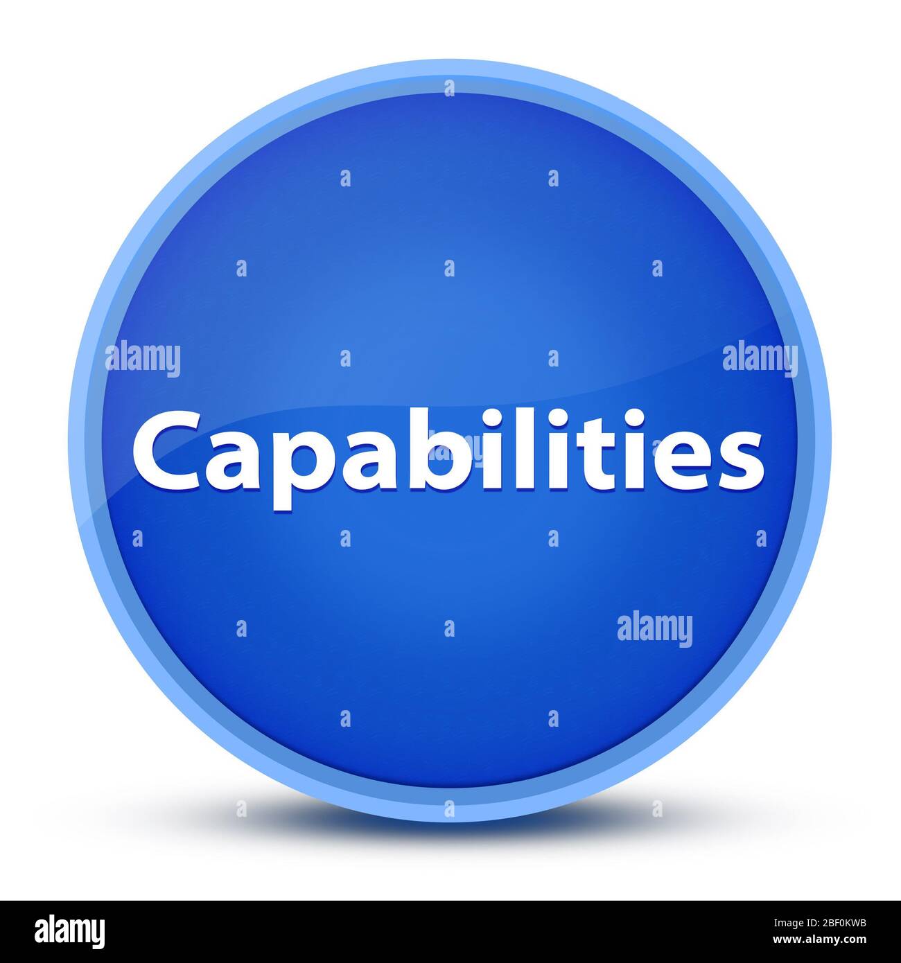 Capabilities isolated on special blue round button abstract ...