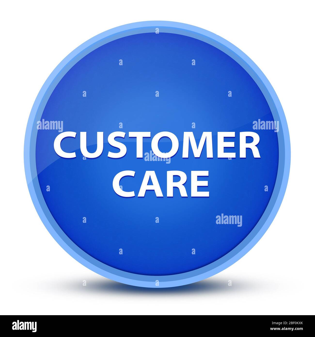 Customer Care isolated on special blue round button abstract ...