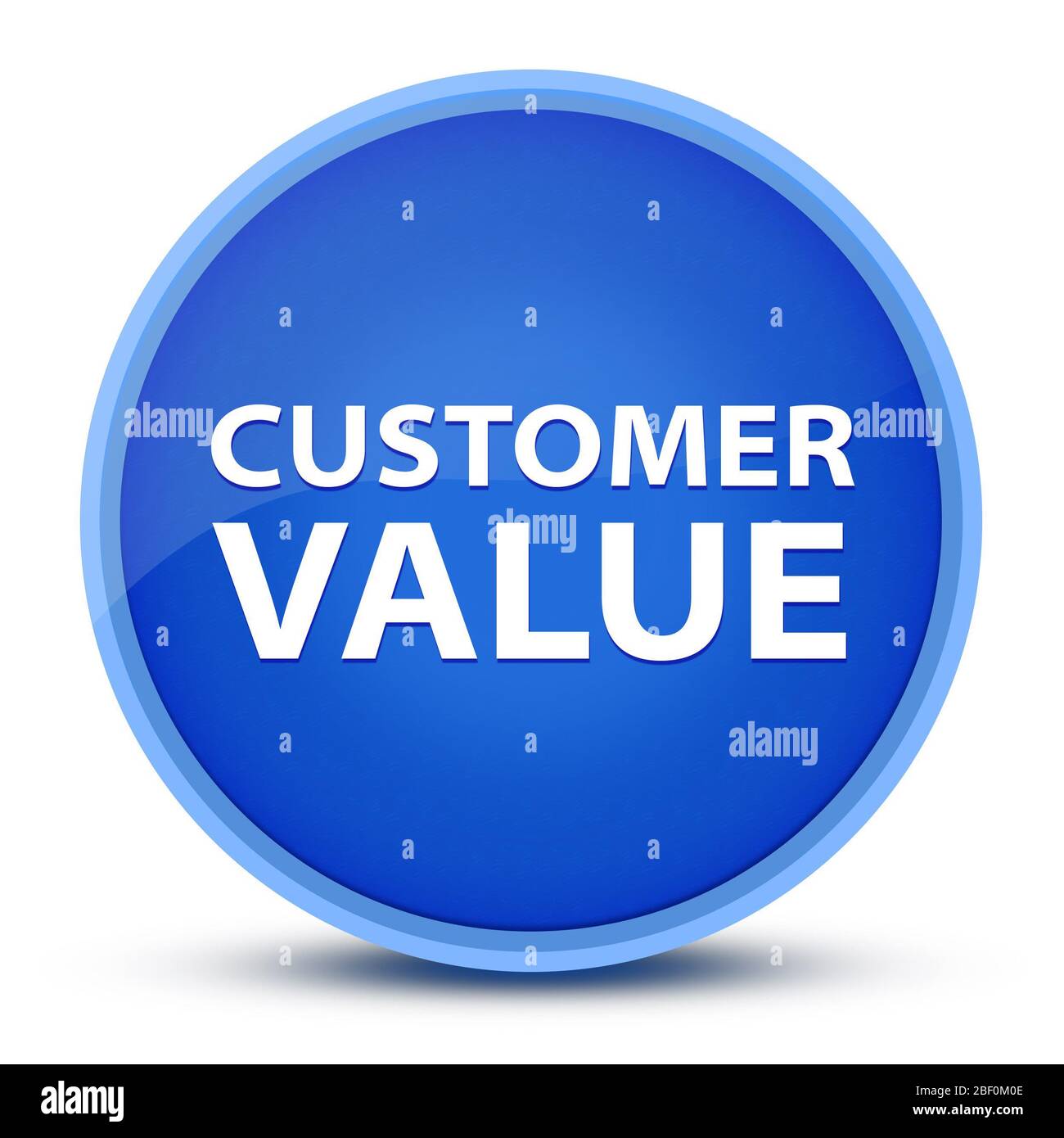 Customer Value isolated on special blue round button abstract ...