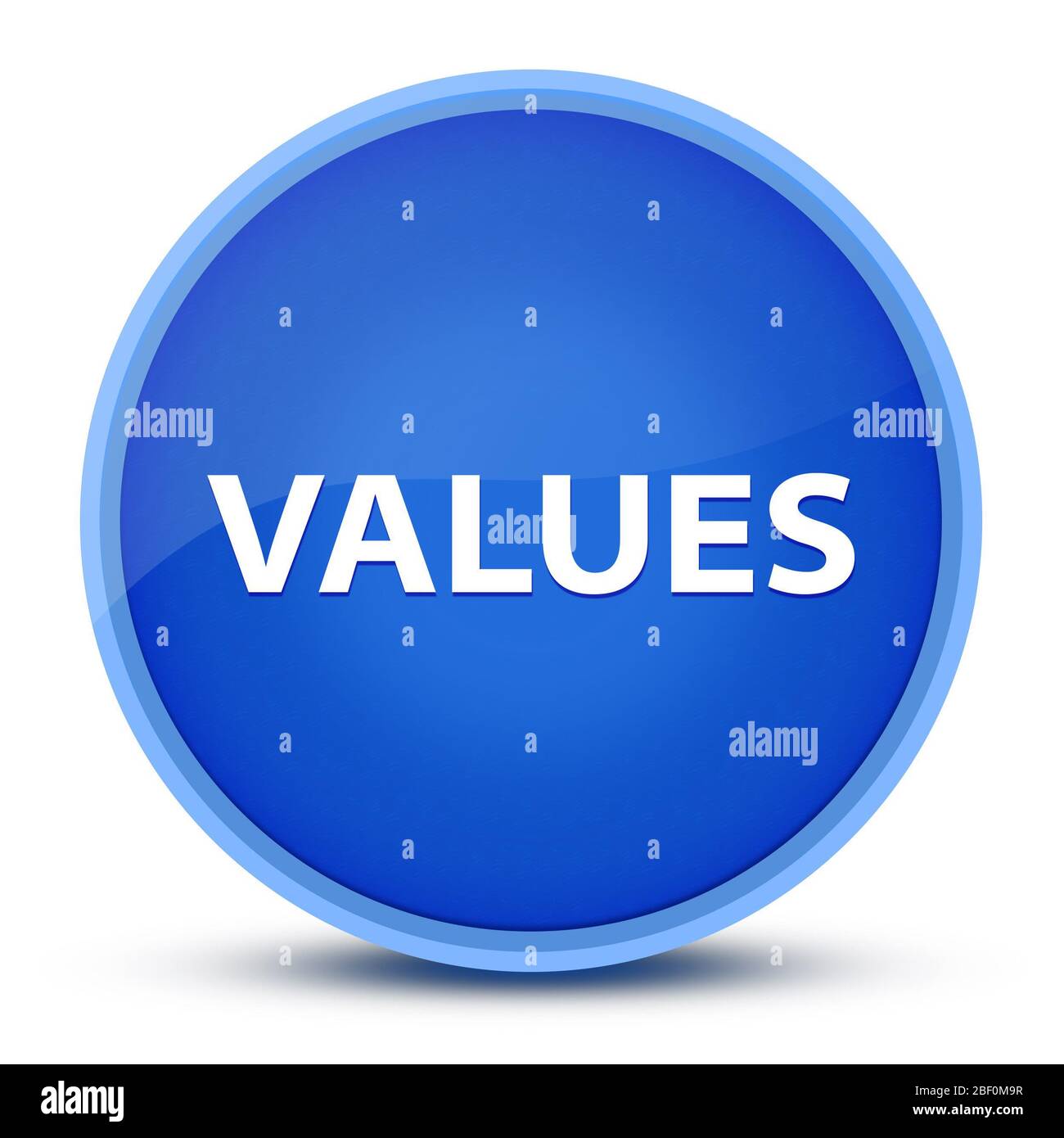 Values isolated on special blue round button abstract illustration ...