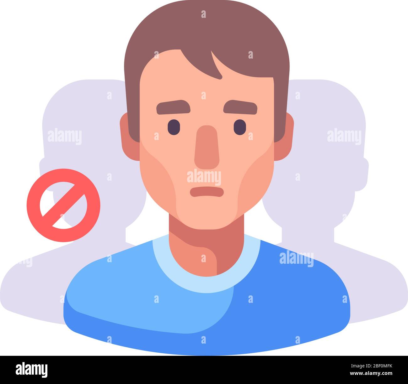 Avoid crowded places to prevent infection. Virus prevention flat ...