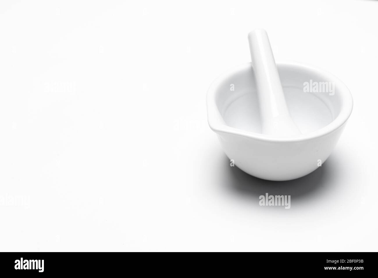 A mortar grinder drugs isolated on white background. For copy space ...