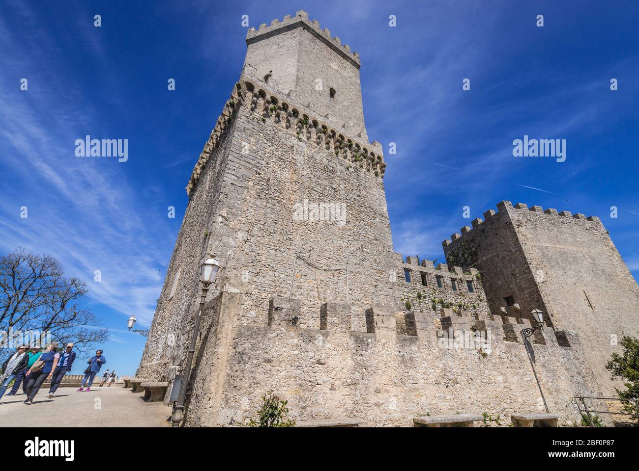 Balio castle and towers next to Venus Castle in Erice historic on a ...