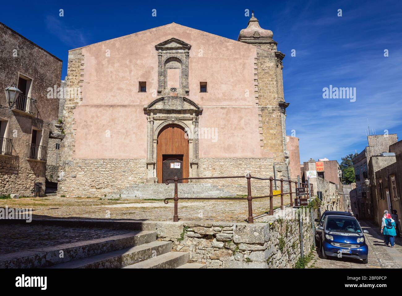Church of Saint Julian in Erice historic town on a Mount Erice in the ...