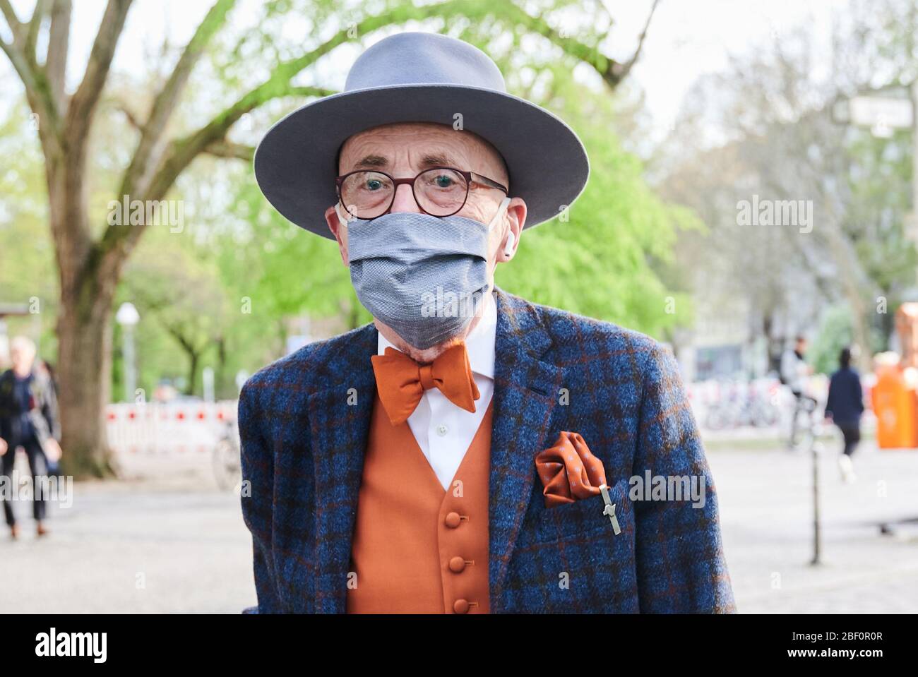 Berlin, Germany. 16th Apr, 2020. Male model and hipster grandfather ...