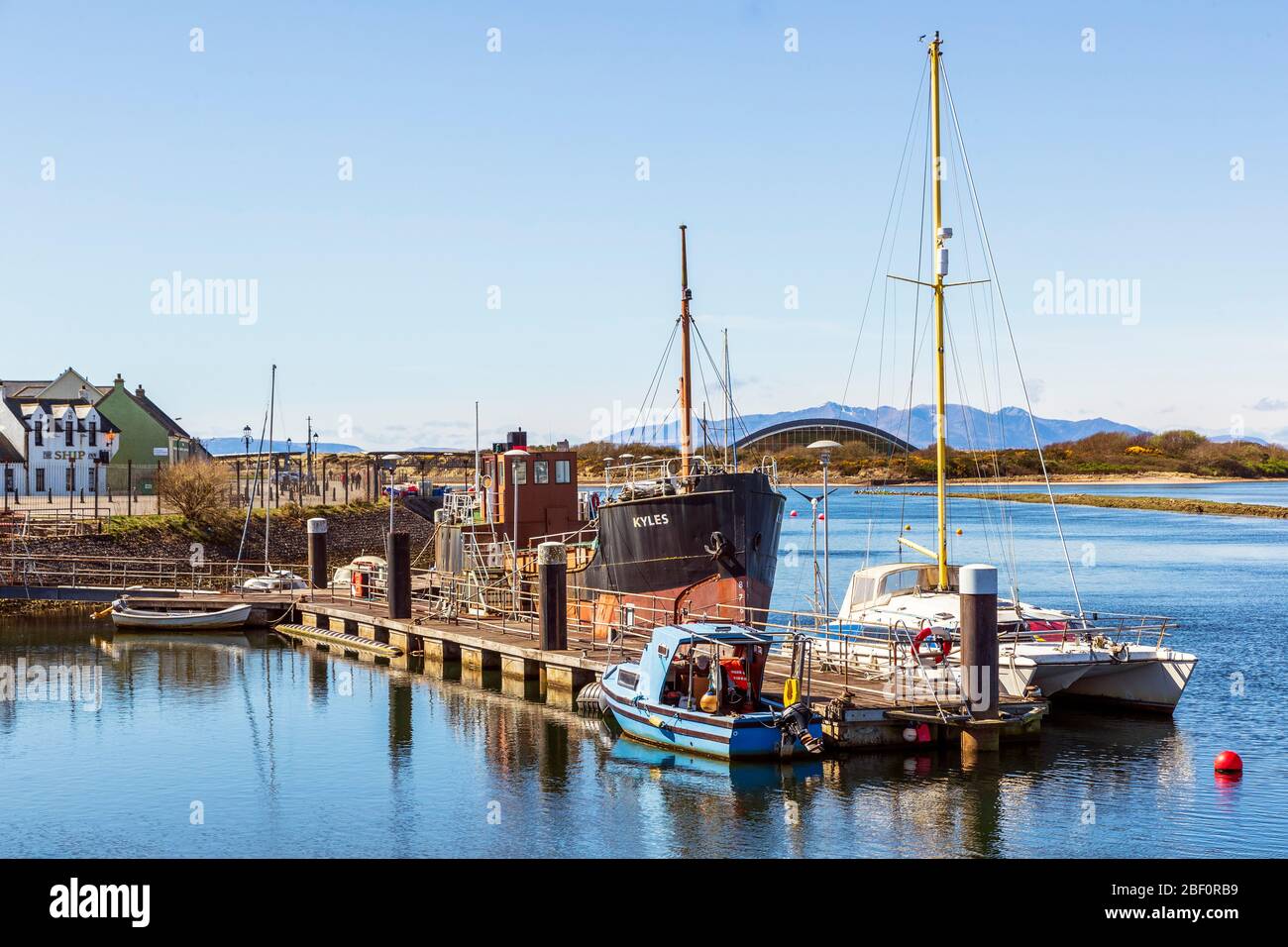 Irvine harbour with Kyles puffer boat, an exhibit at the maritime ...