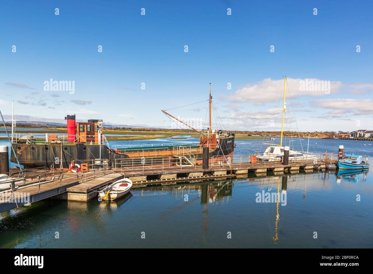 Irvine harbour with Kyles puffer boat, an exhibit at the maritime ...