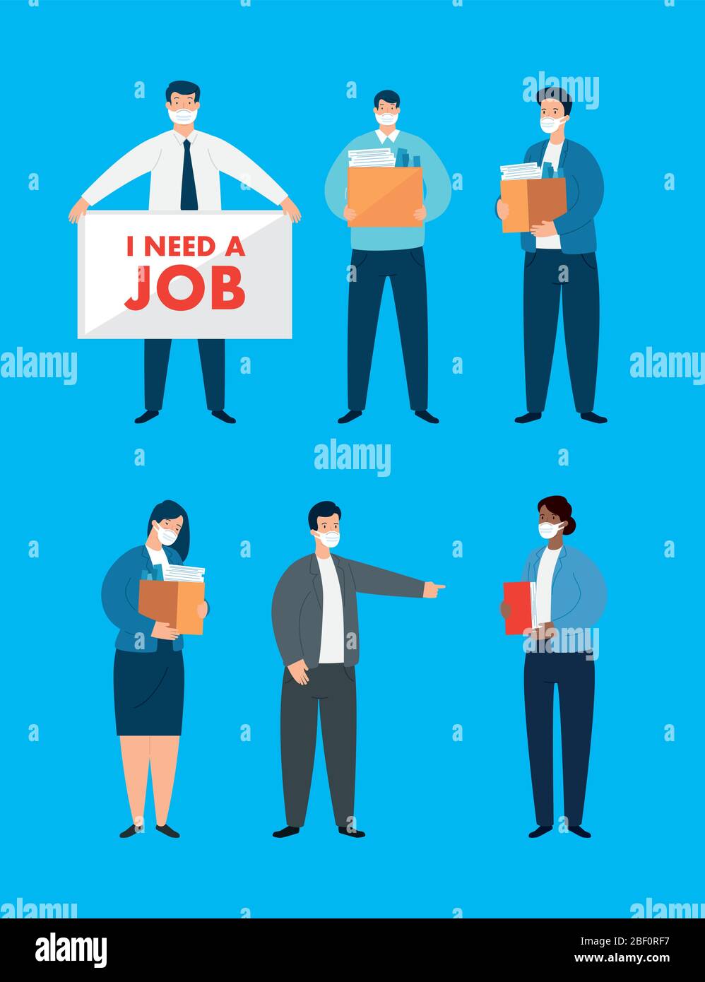 group of business people searching work Stock Vector Image & Art - Alamy