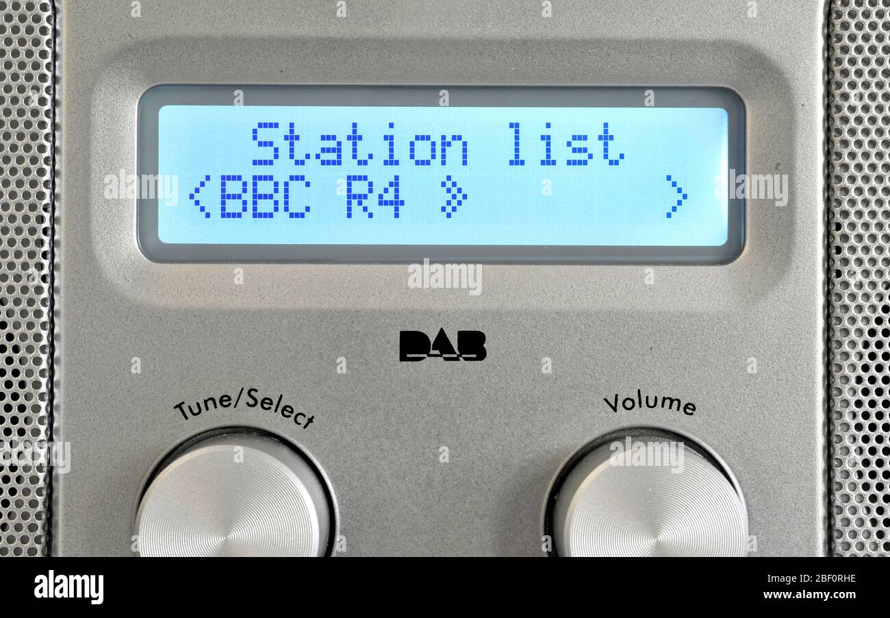 Close up of front panel of a DAB radio Stock Photo - Alamy
