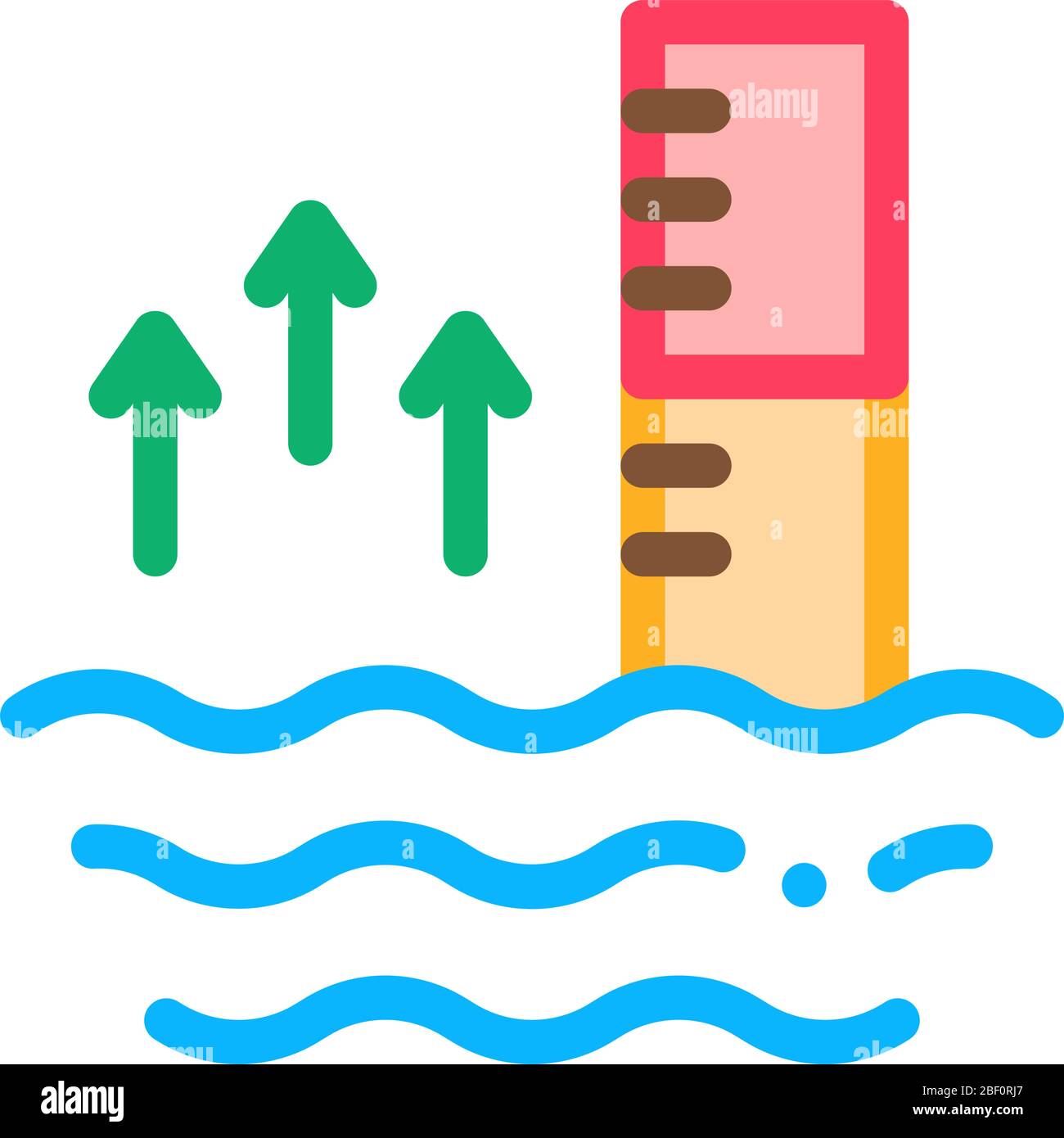 increase in water temperature icon vector outline illustration Stock ...