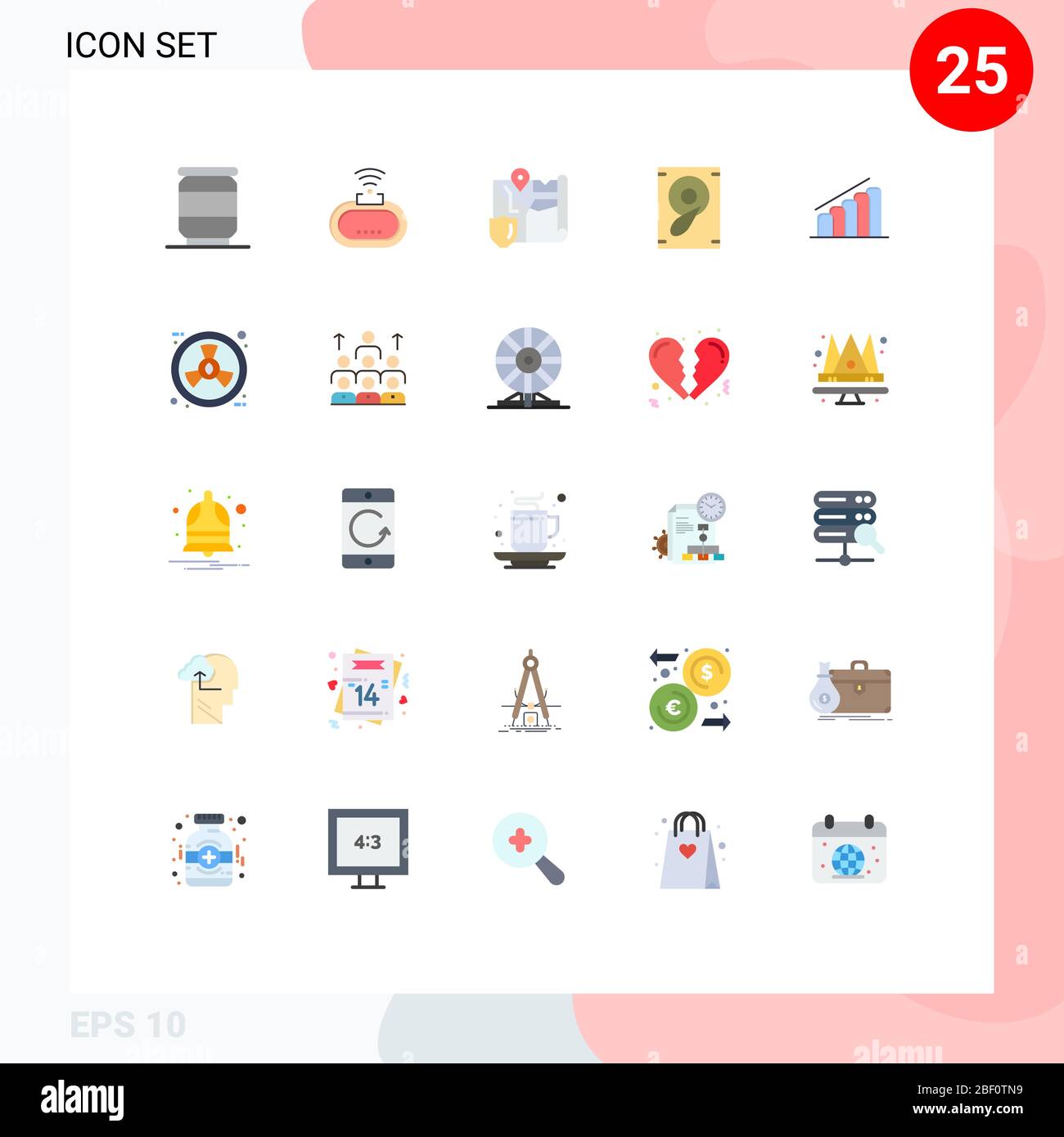 25 Creative Icons Modern Signs and Symbols of analysis, progress, map ...