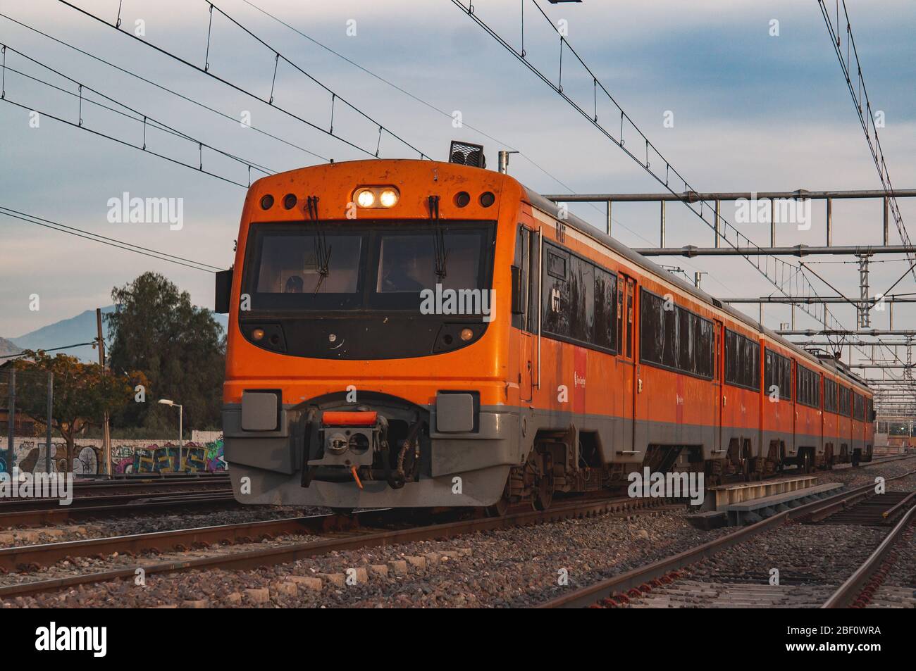 SANTIAGO, CHILE - MAY 2016: A Long distance train in Santiago Stock ...