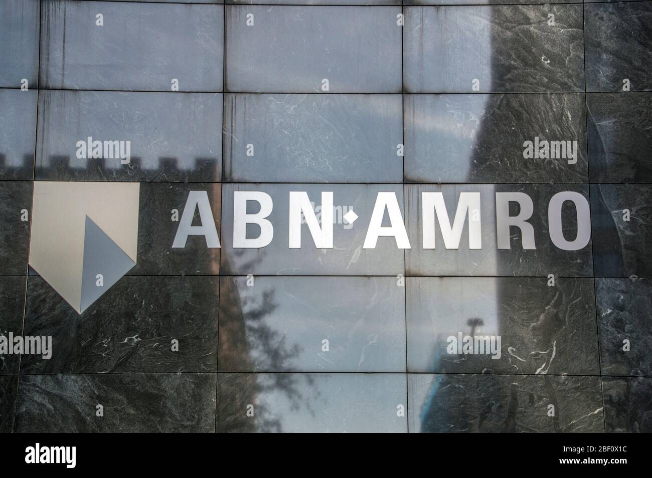 Logo On The ABN AMRO Bank Headquarters Building At Gustav Mahlerplein ...