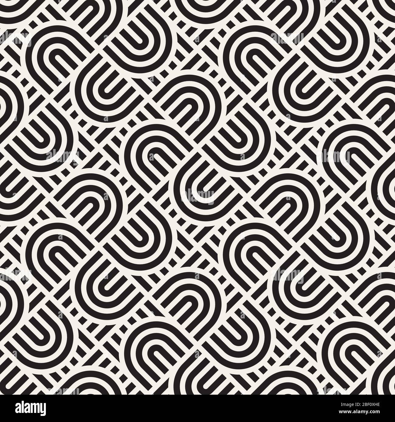 Vector seamless pattern. Concentric bold semi circles. Geometric ...