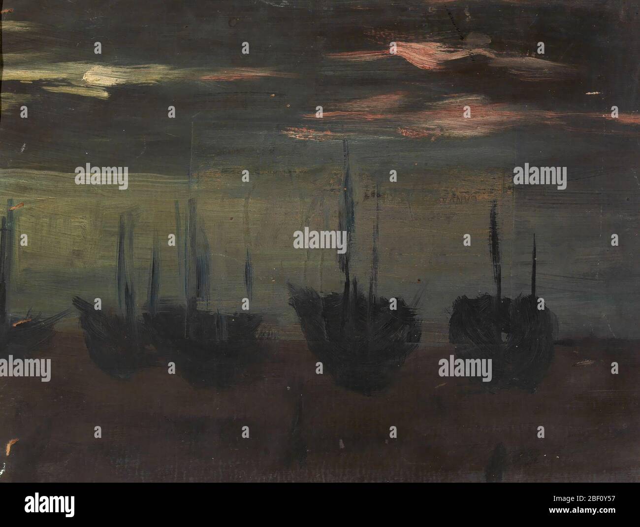 Ships in Moonlight Stock Photo - Alamy