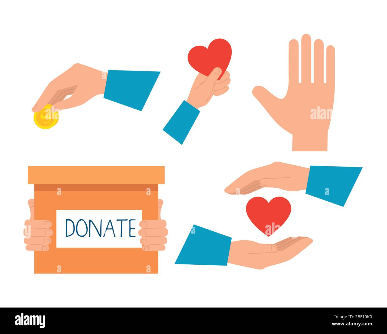 set of charity donation icons Stock Vector Image & Art - Alamy