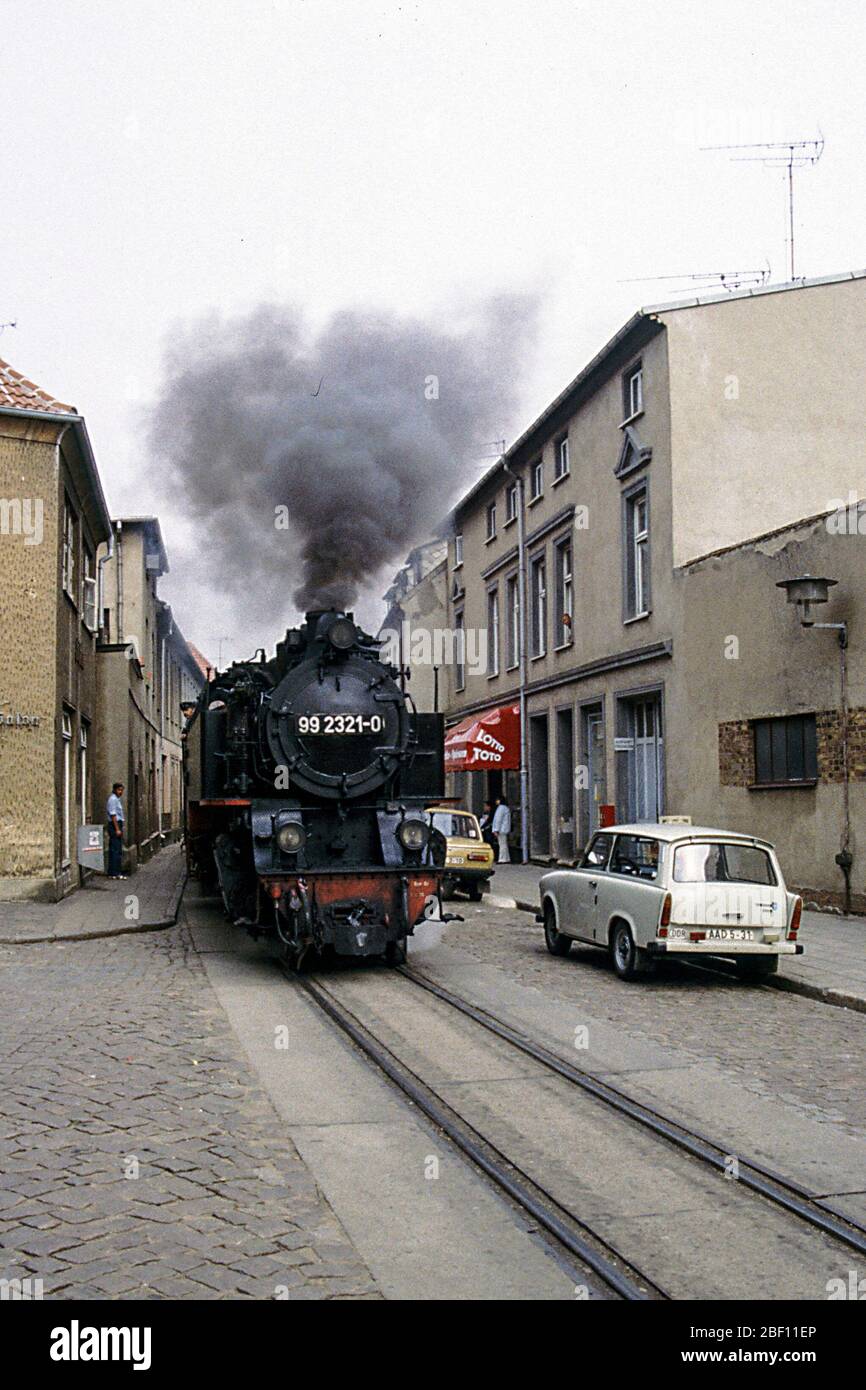 Narrow gauge steam train at Bad Doberan in 1990 Stock Photo - Alamy