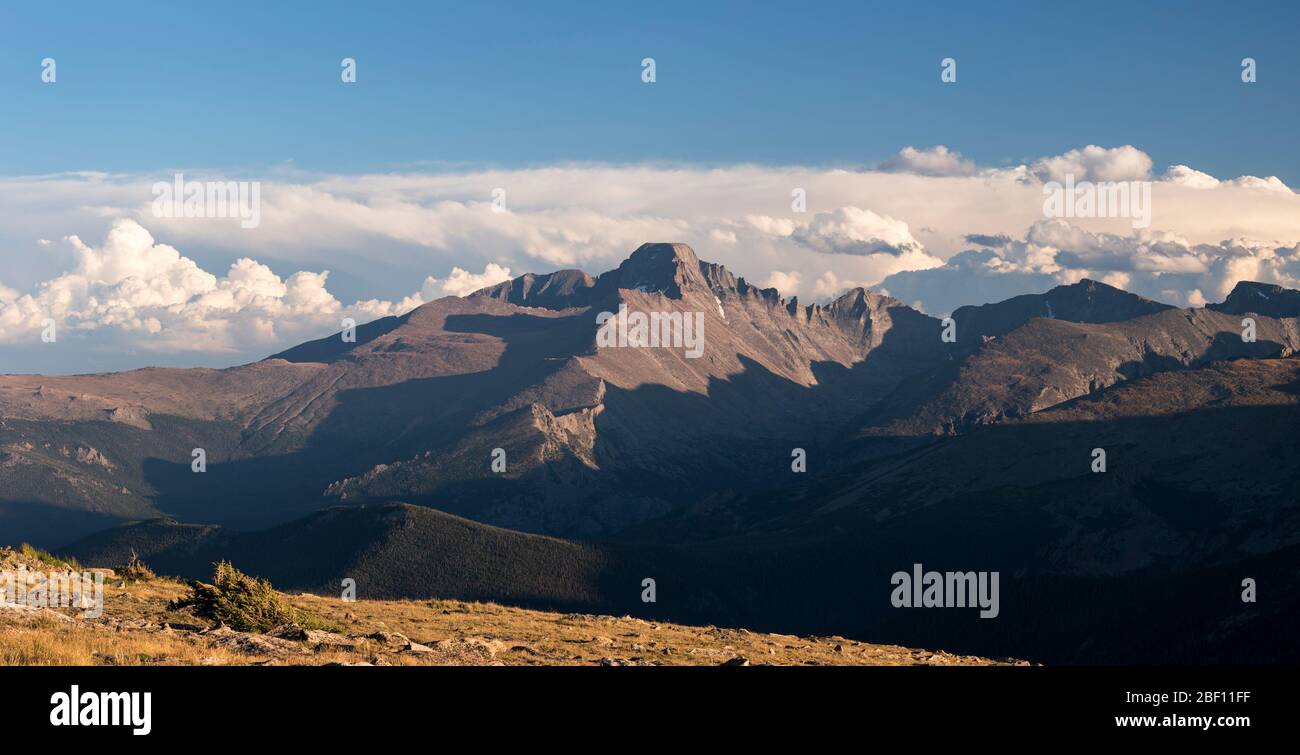Trail Ridge view point of Longs Peak in the late afternoon light ...