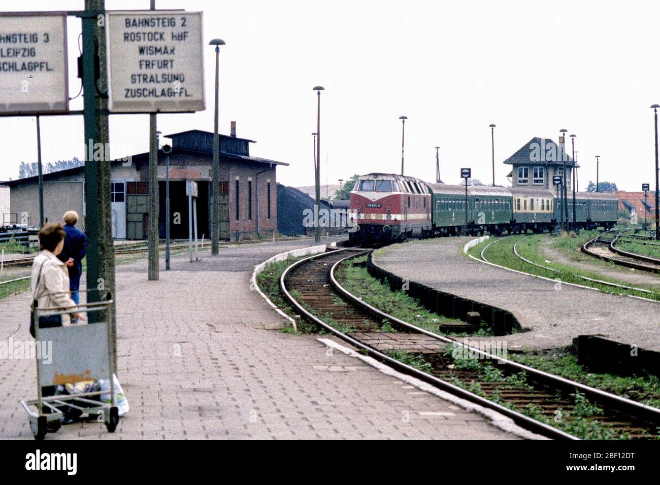 A diesel train at Bad Doberan in 1990 Stock Photo - Alamy