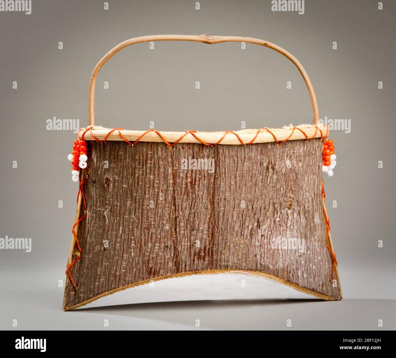 Handmade Tree Bark Basket with Handle Stock Photo - Alamy