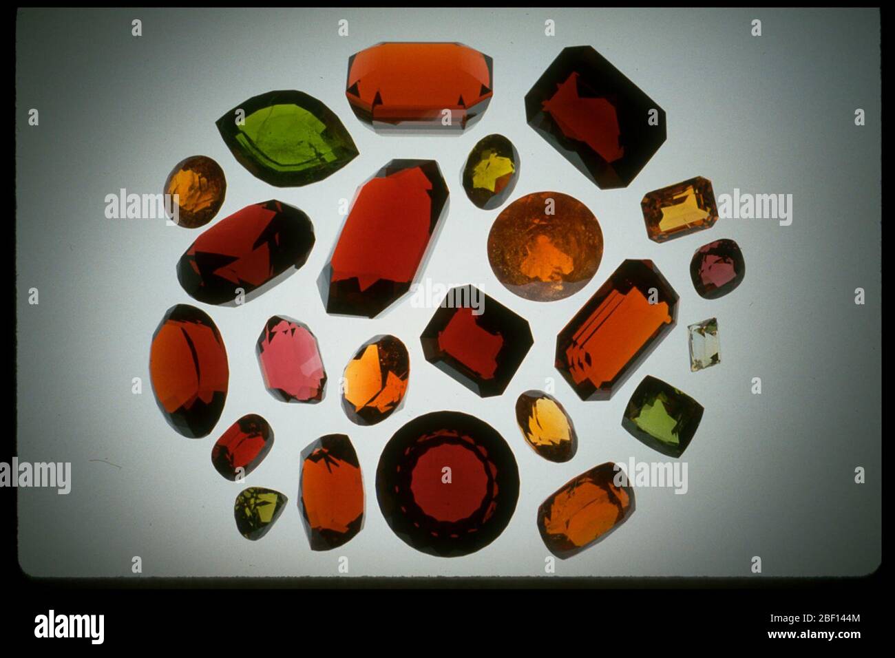 Photograph of a group of garnets from the National Gem Collection Stock ...