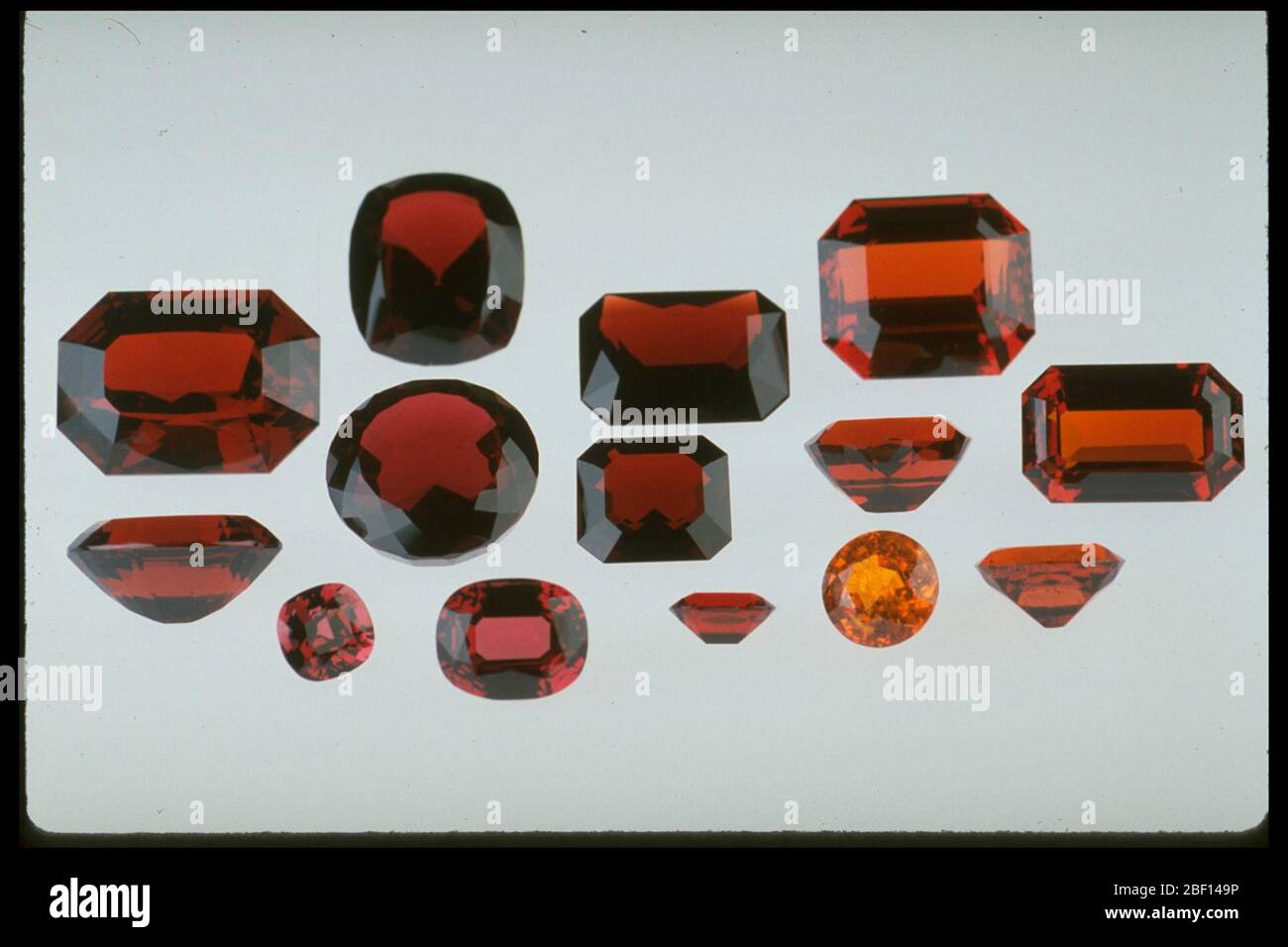 Photograph of a group of garnets from the National Gem Collection Stock ...