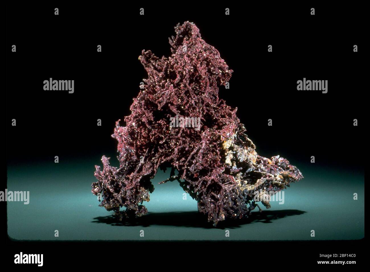 Photograph of cuprite crystals on copper (B7541) from the National ...