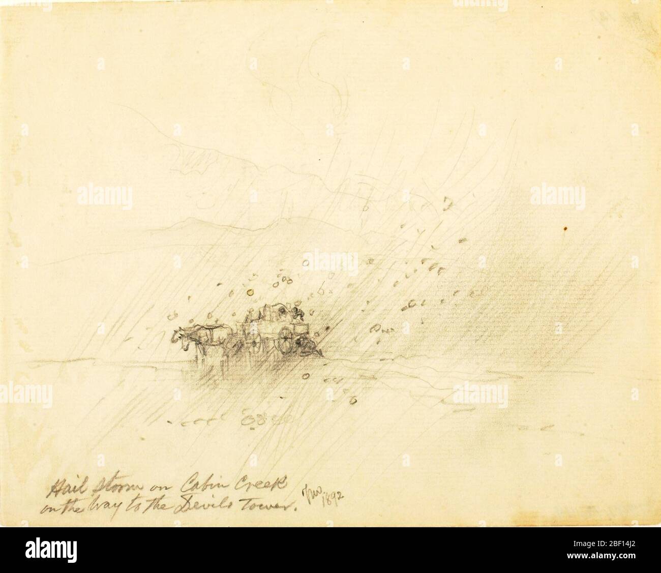 Hail Storm on Cabin Creek on the Way to the Devils Tower Stock Photo ...