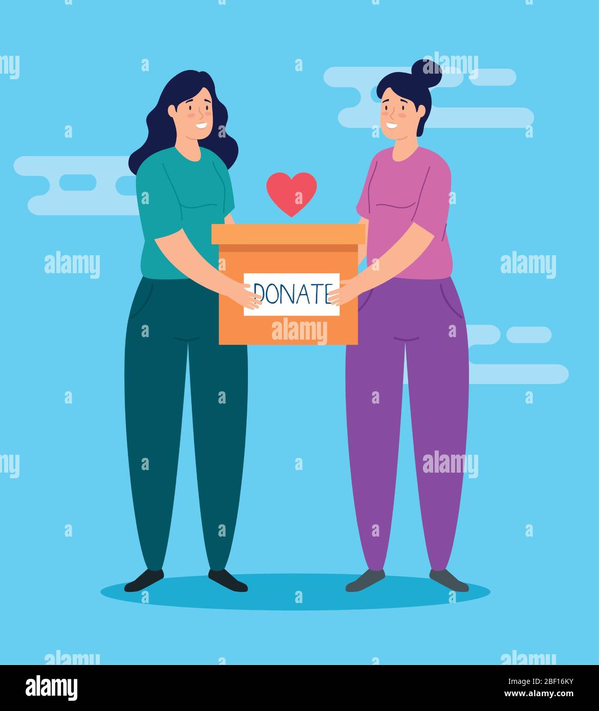 women with box of charity donation Stock Vector Image & Art - Alamy