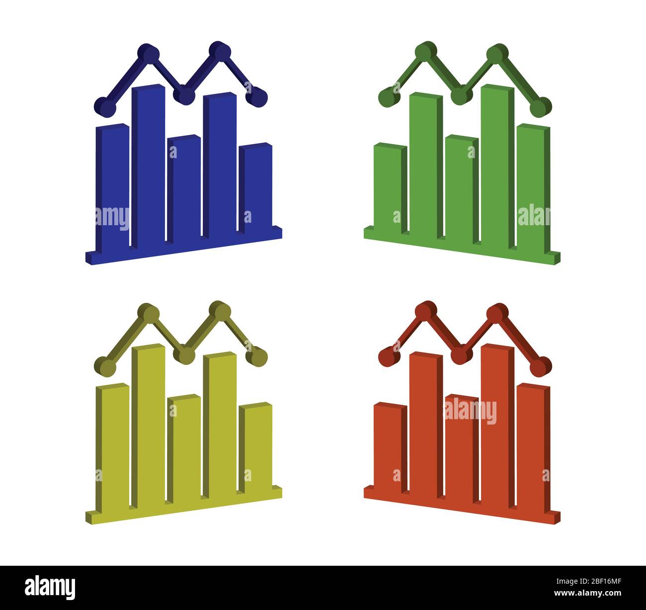 bar chart icon illustrated in vector on white background Stock Vector ...