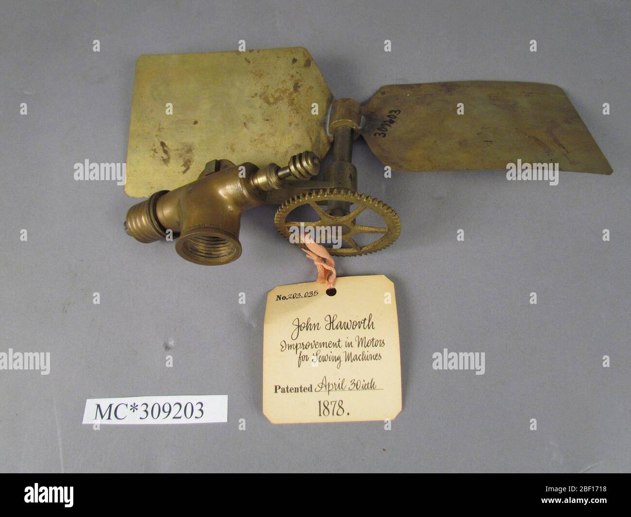 John Haworth Hydraulic Turbine 1878 Patent Model. This model was ...