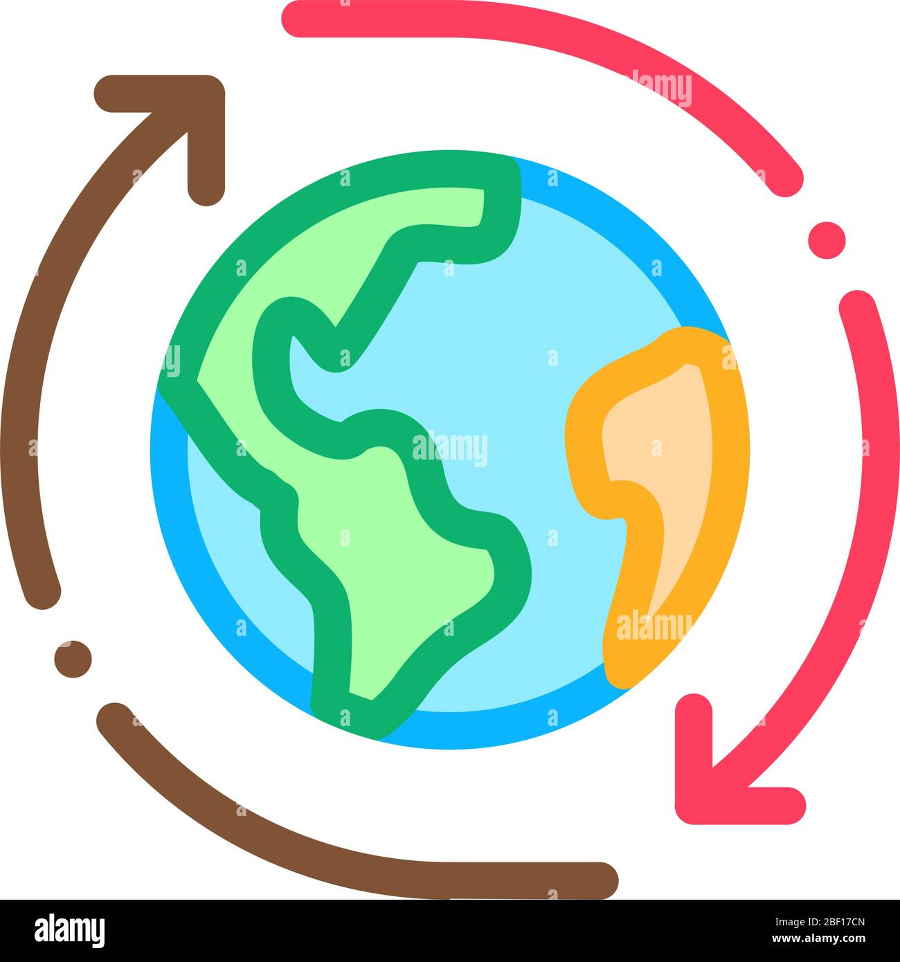 planet rotation icon vector outline illustration Stock Vector Image ...