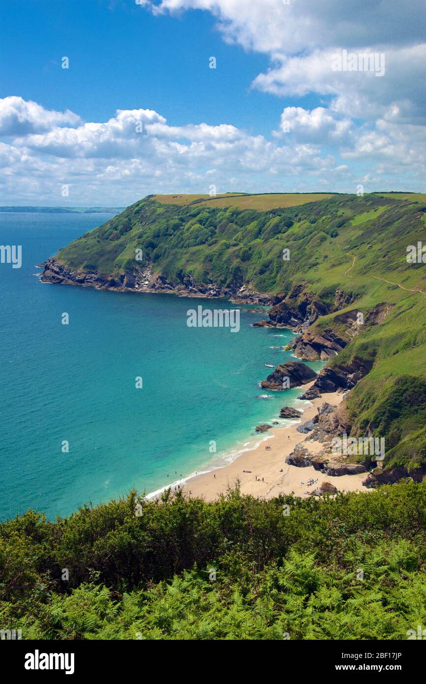 Lantic Bay and beach Cornwall England Stock Photo - Alamy
