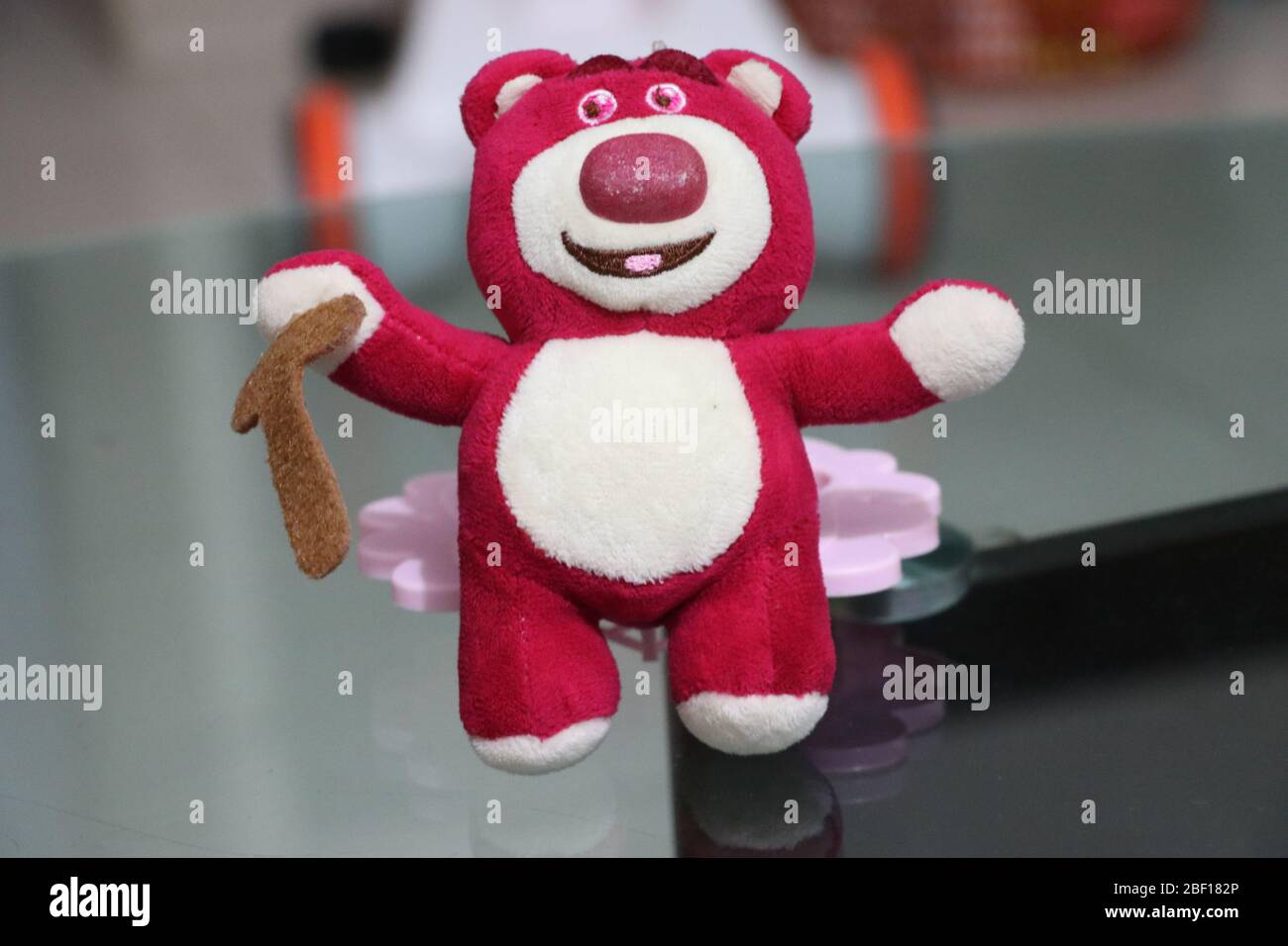 A beautiful red doll made by fabric with soft background Stock Photo ...