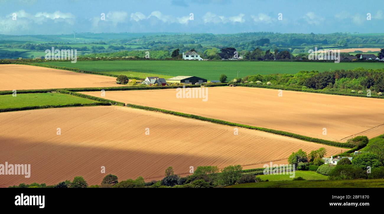 Rural landscape South Cornwall England Stock Photo - Alamy