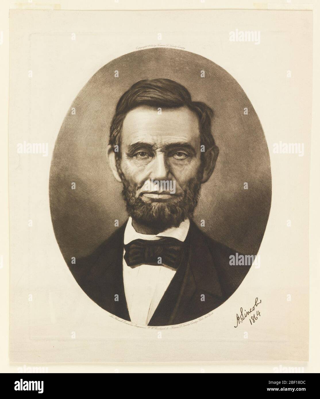 Portrait of Abraham Lincoln. Bust portrait of Abraham Lincoln within an ...