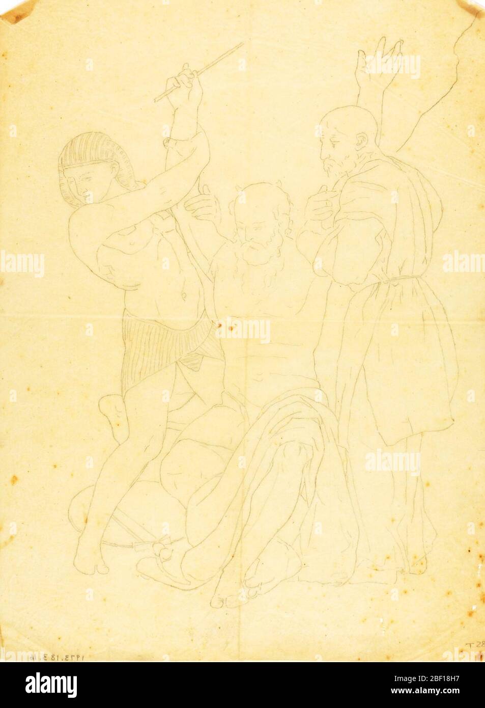 Moses Aaron and Hur on Mount Horeb clothed study Stock Photo - Alamy