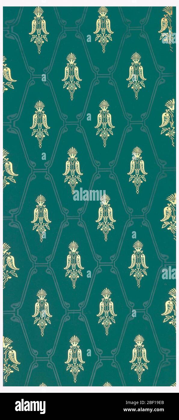 Sidewall. Egyptian-revival motif in center of lozenge shape Stock Photo ...