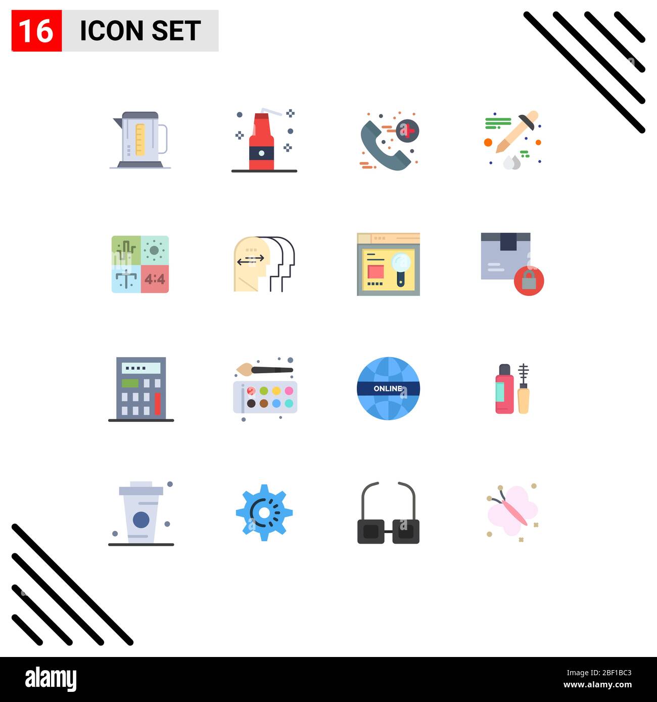 16 Creative Icons Modern Signs and Symbols of engineering, design, call ...