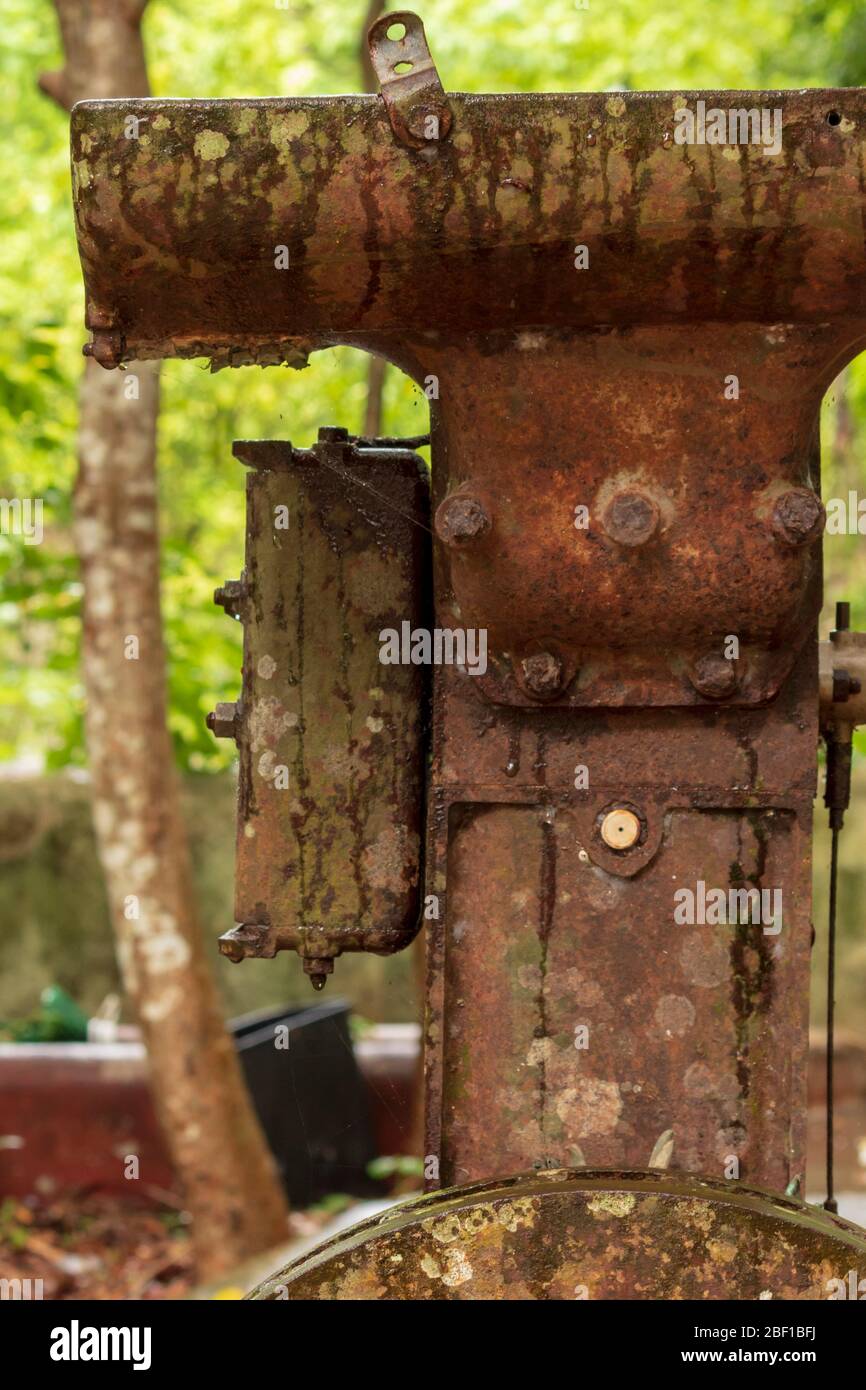 Old colonial water pump in Mexican town. Although its parts are still ...
