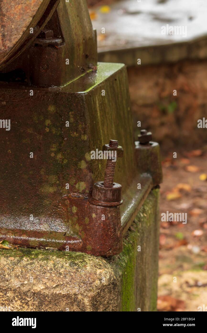 Old colonial water pump in Mexican town. Although its parts are still ...