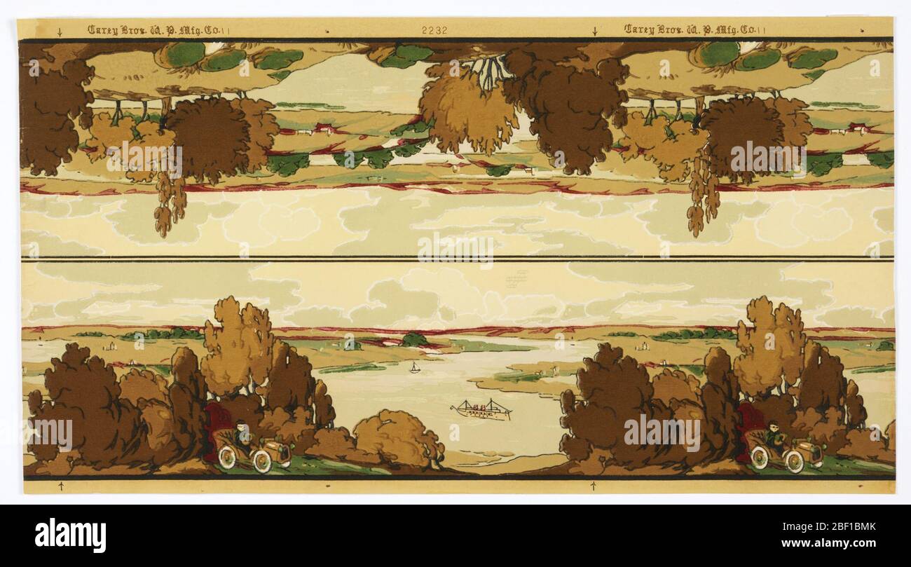 Frieze. Landscape frieze, containing two separate borders on top and ...