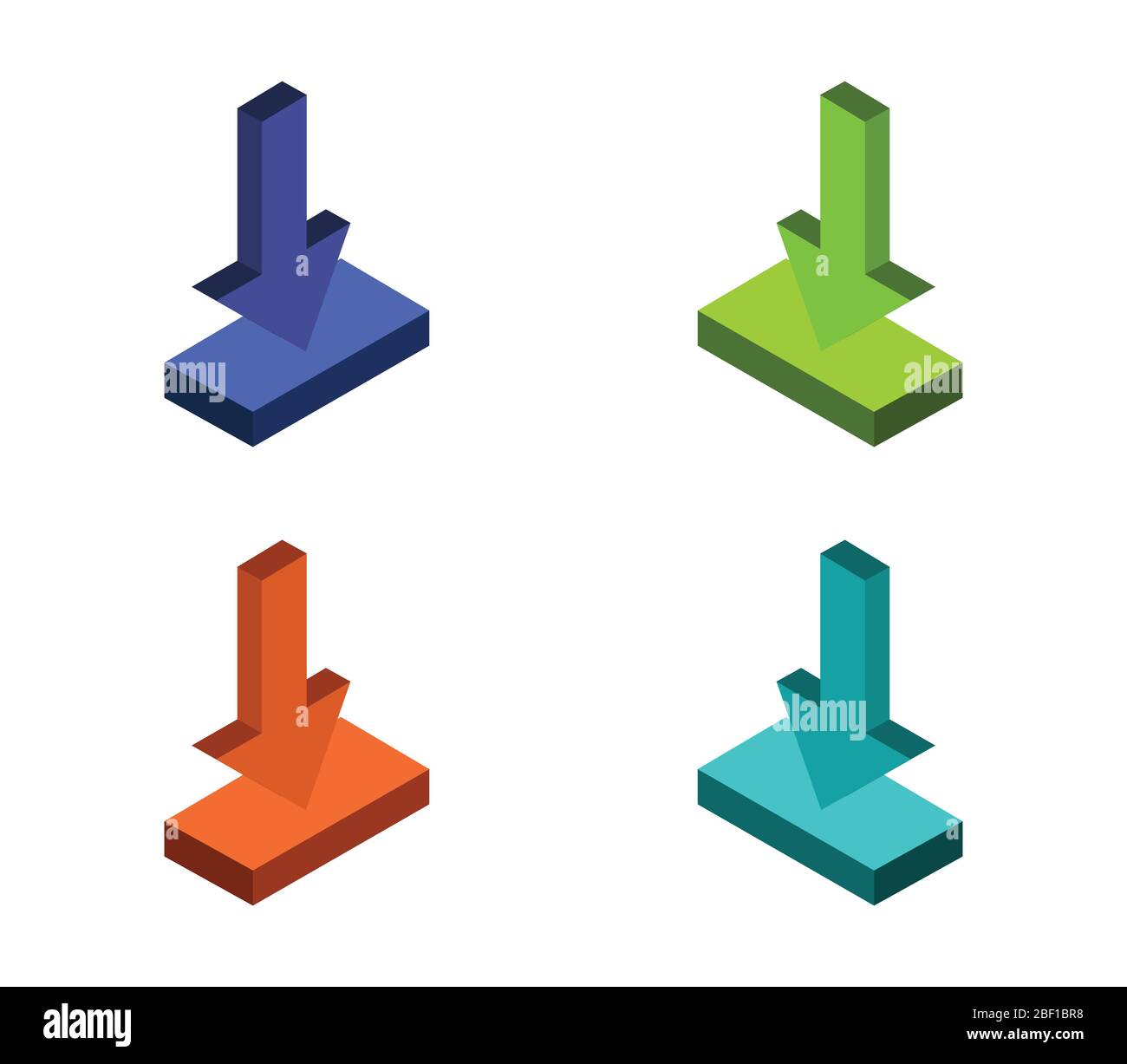 download arrow icon illustrated in vector on white background Stock ...